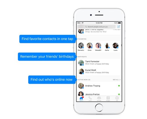 Nuovo design per Facebook Messenger